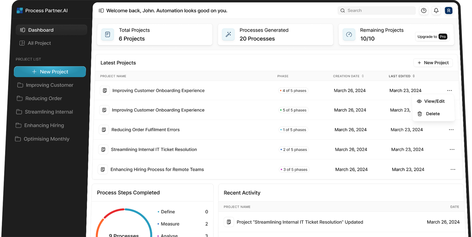 ProcessPartner.AI | AI-Guided DMAIC Process Improvement Software