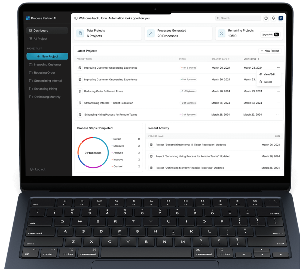 ProcessPartner.AI | AI-Guided DMAIC Process Improvement Software